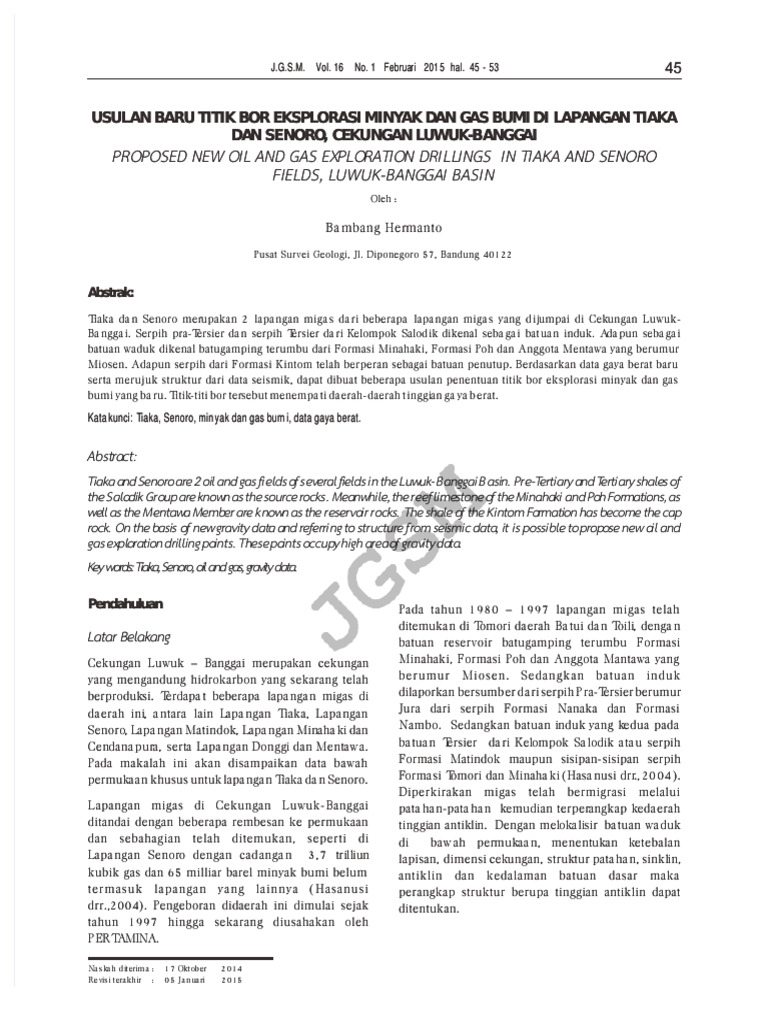Eksplorasi Minyak Dan Gas Bumi Cekungan Luwuk Banggai | PDF