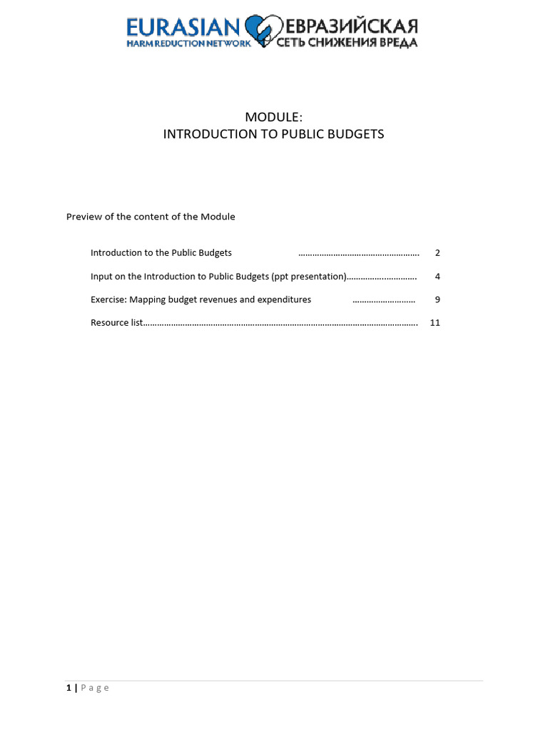 Module Introduction To Budgets | PDF | Government Budget | Budget