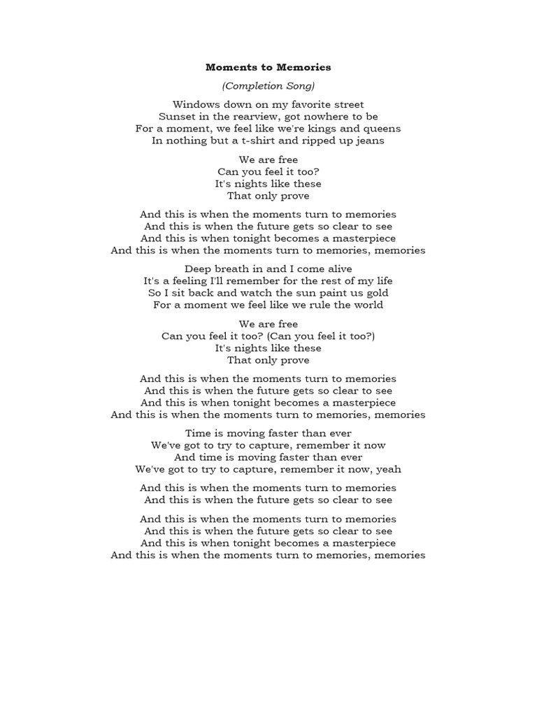 Completion Song and Tribute To Parents | PDF