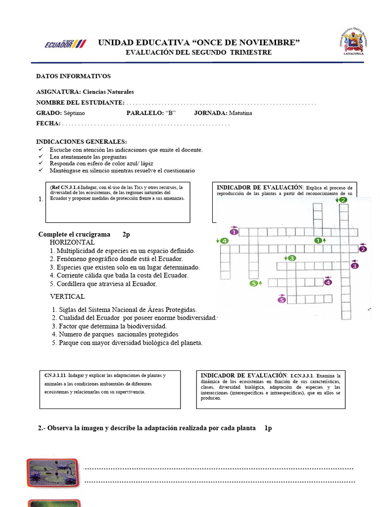 Examen CCNN Segundo Trimestre. | PDF | Biodiversidad | Residuos