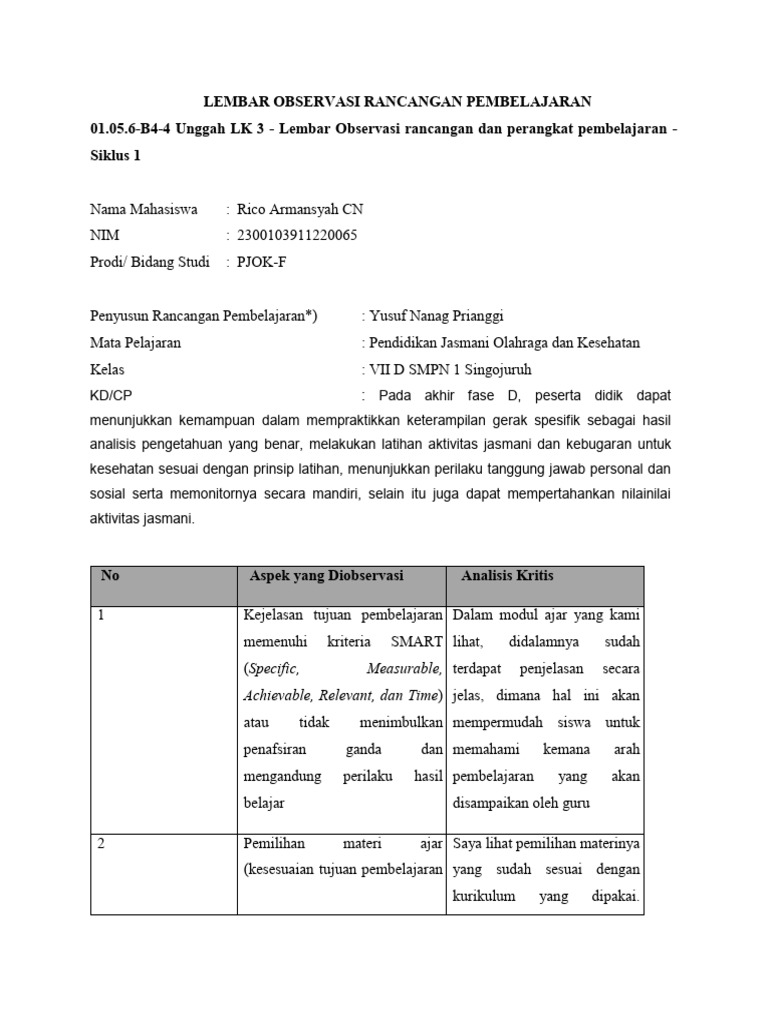 Rico Armansyah Cn 01 05 6 B4 4 Unggah Lk 3 Lembar Observasi