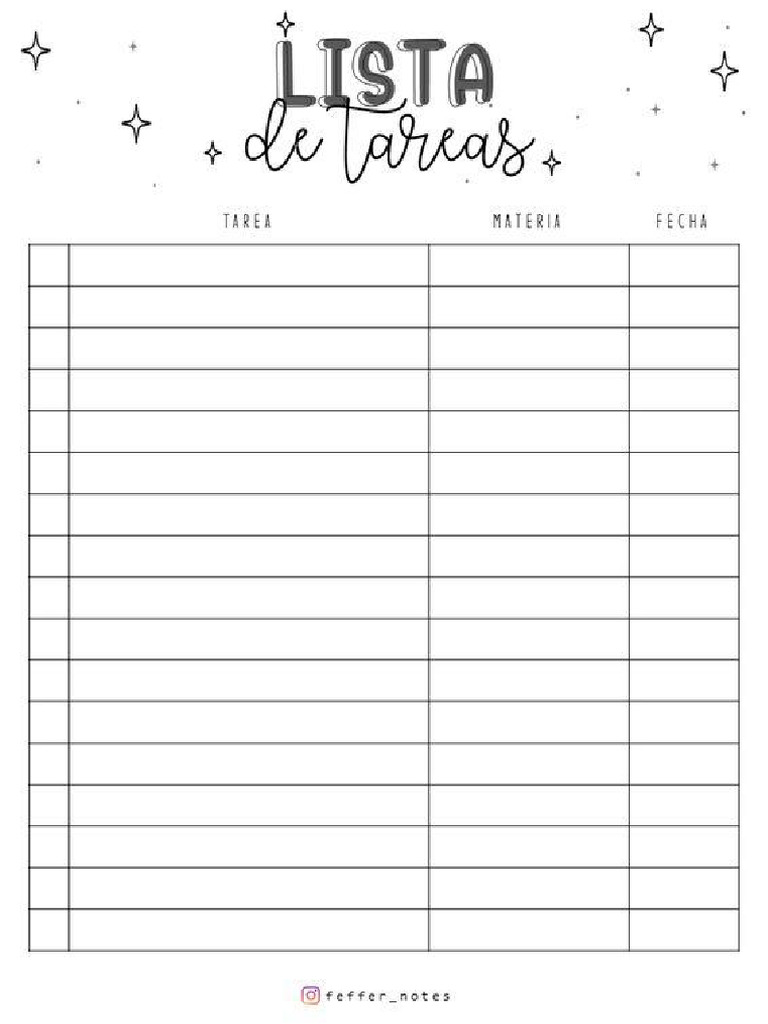 Lista de Tareas para Imprimir | PDF