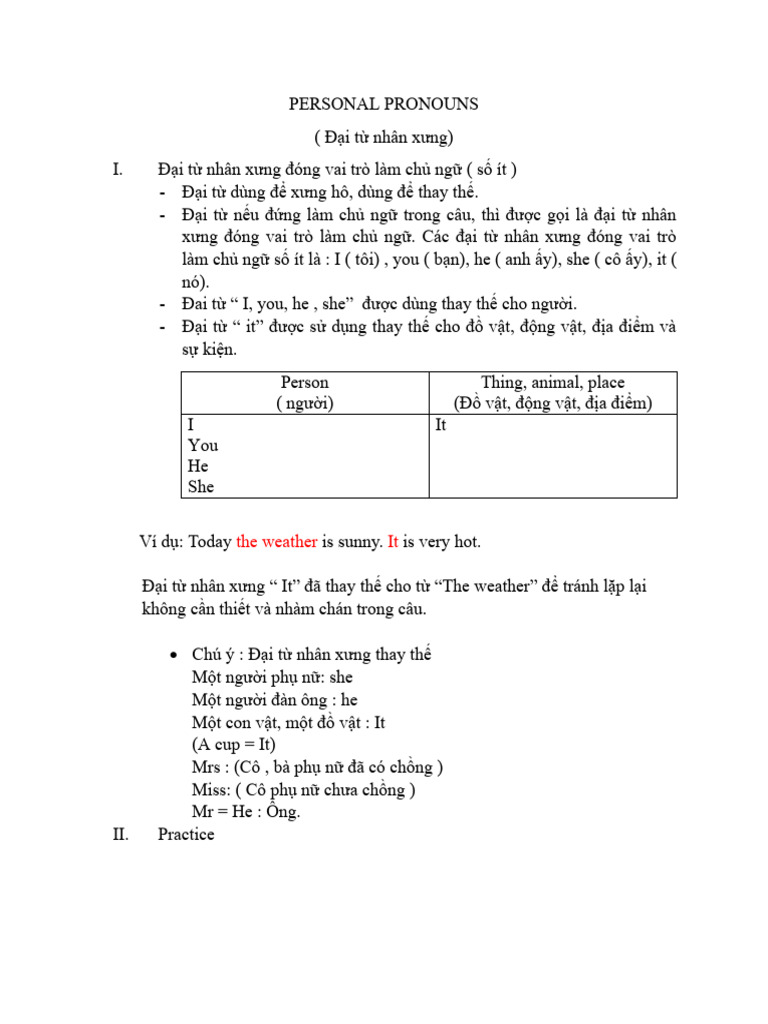 Personal Pronouns - Docx 26.11 | PDF