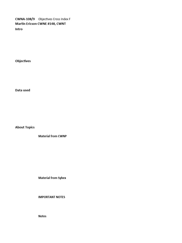 CWNA Exam Study Guide Index | PDF | Ieee 802.11 | Wireless Lan