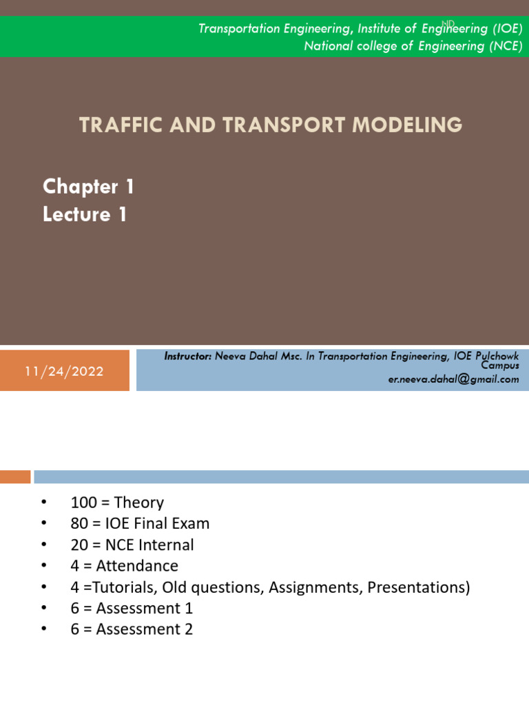 Lecture 1 TTA | PDF | Transport | Traffic