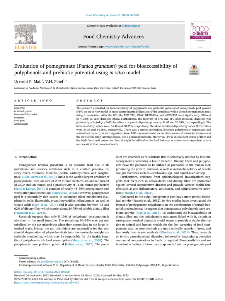 Pomegranate Peel: Polyphenols & Prebiotics | PDF | Polyphenol | Digestion