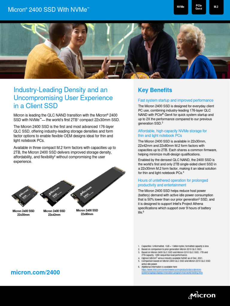 2400 Ssd Product Brief | PDF | Solid State Drive | Flash Memory