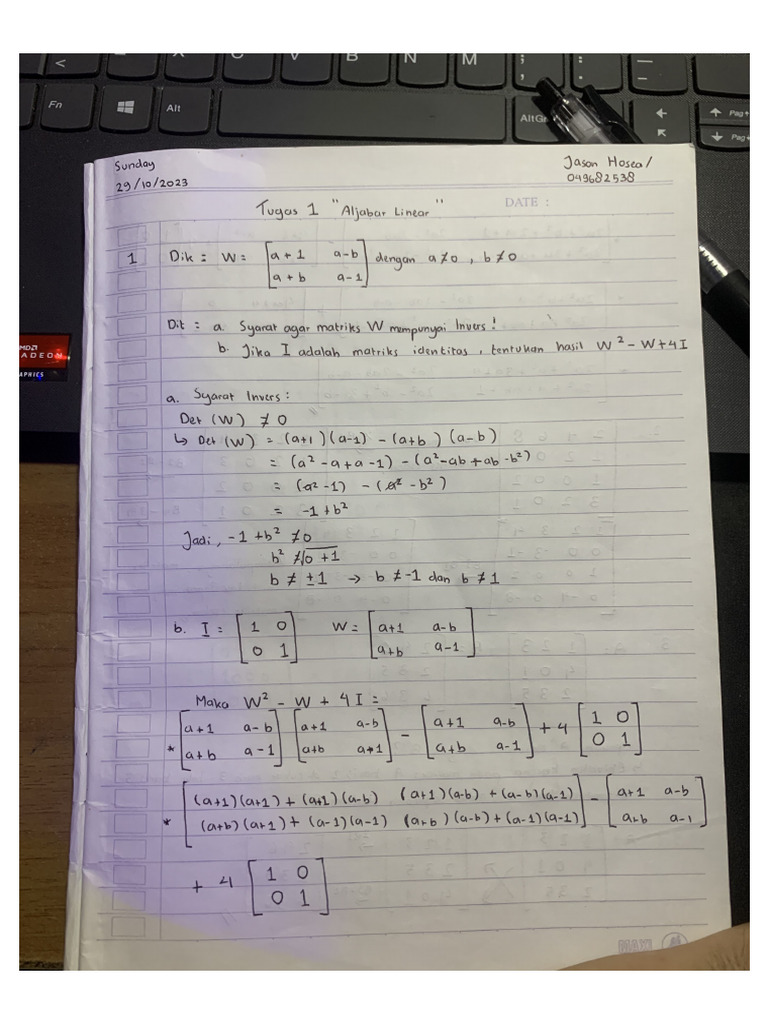 Tugas 1 Aljabar Linear Ut Pdf 
