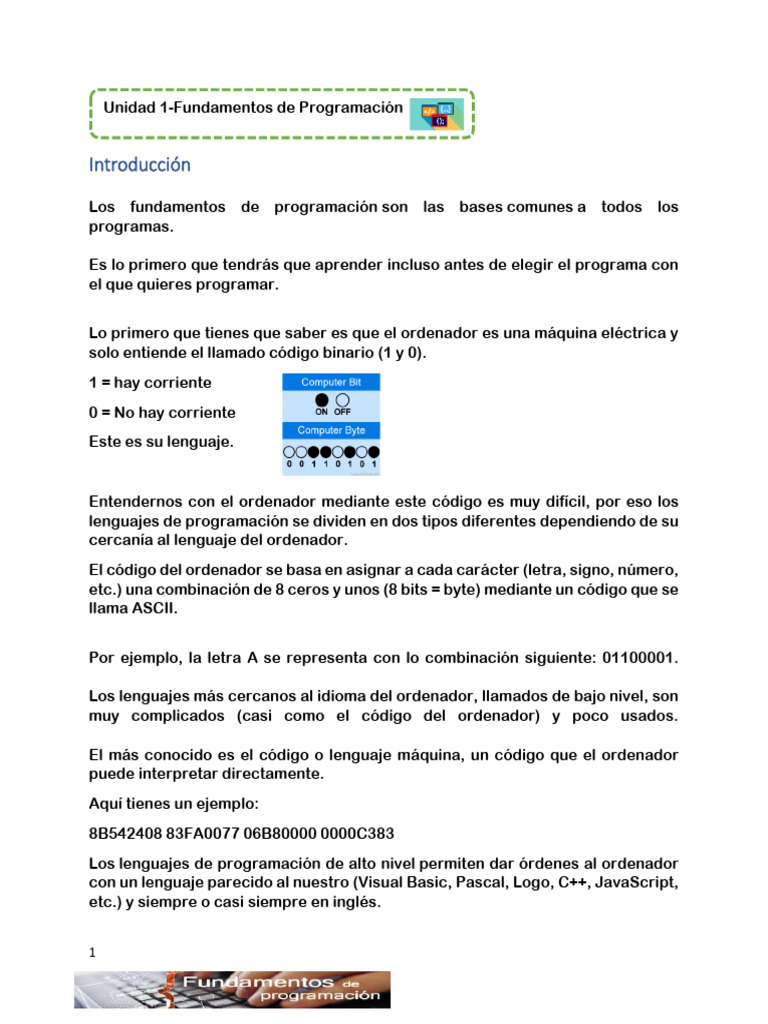 Introducció1-Fundamentos de Programacion | PDF | Algoritmos | Lenguaje de programación