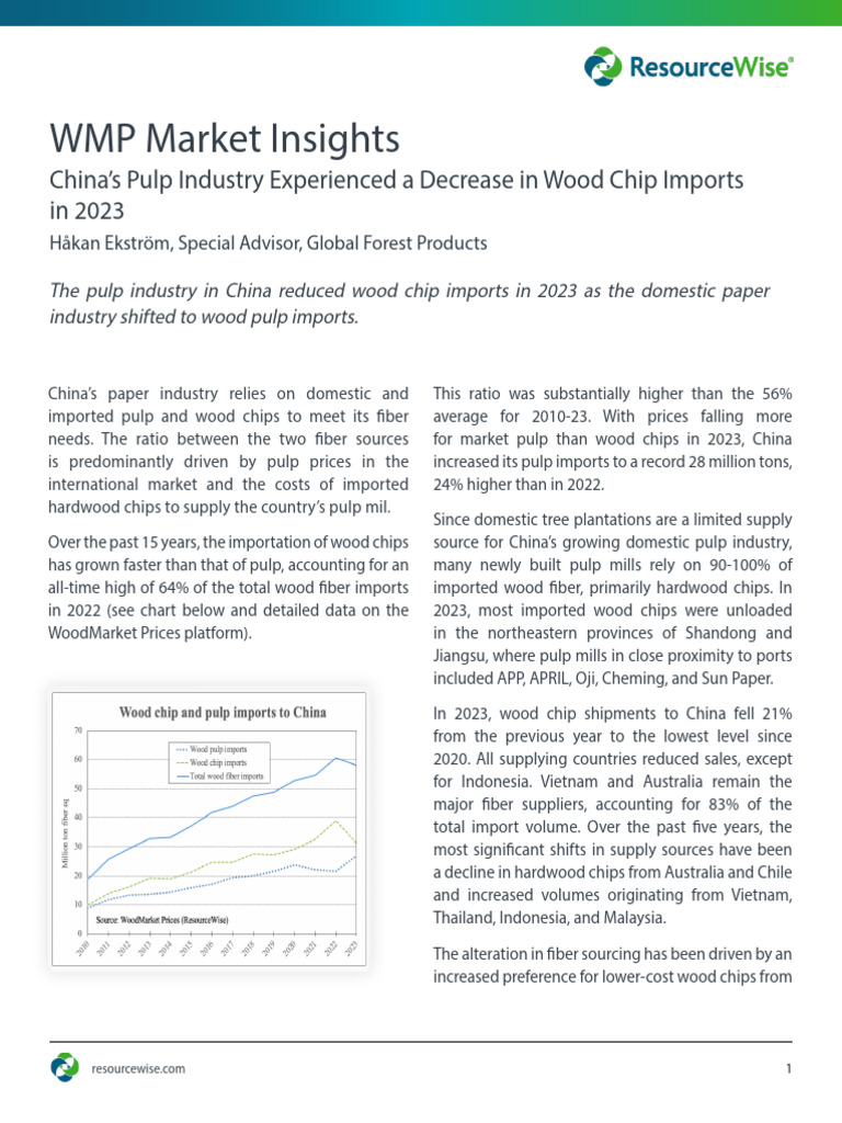China's Pulp Industry Saw Fall in Wood Chip Import in 2023 | PDF | Pulp ...