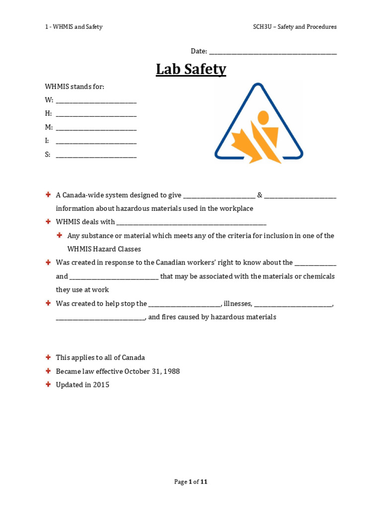 01 - WHMIS and Safety | PDF | Hazards | Safety