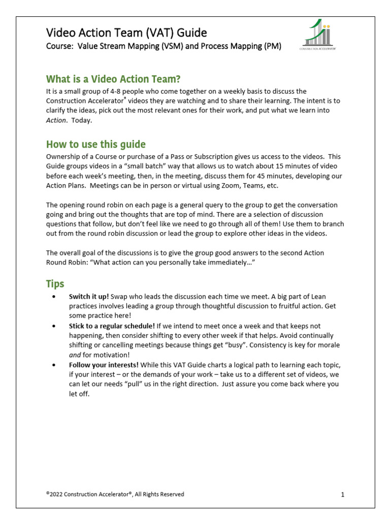Video Action Team (VAT) Guide | PDF | Brainstorming | Thought
