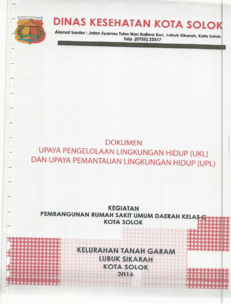 Ukl Upl Pemkot Solok Erumah Sakit' | PDF