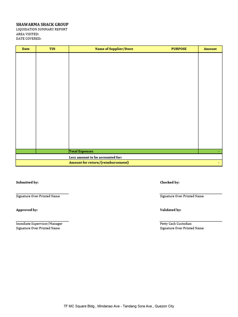 Liquidation Form | PDF