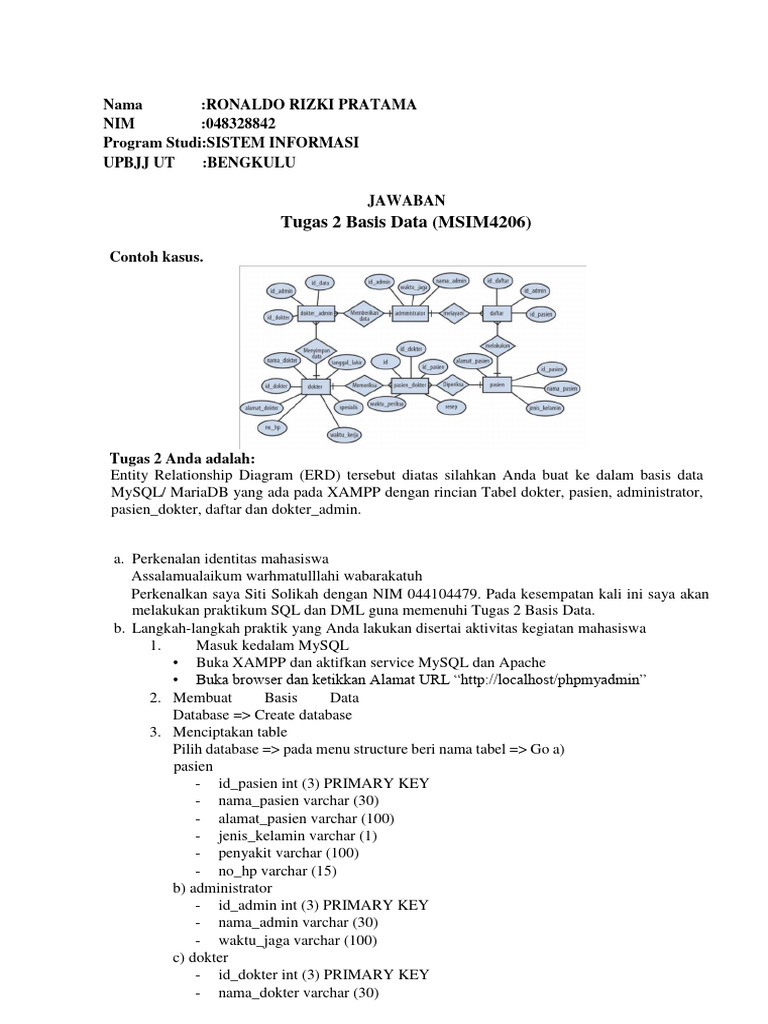 Tugas 2 Basis Data: Praktikum SQL | PDF | Komputer