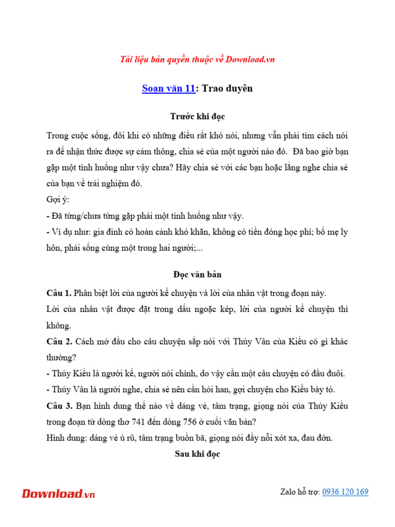 Trao Duyen CTST | PDF