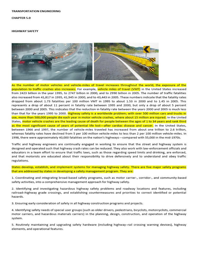 Transportation Engineering - Chapter 5.0 | PDF | Traffic Collision ...