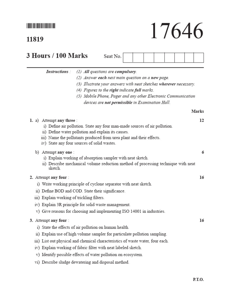 2018 Winter Question Paper (Msbte Study Resources) | PDF | Waste | Sewage Treatment