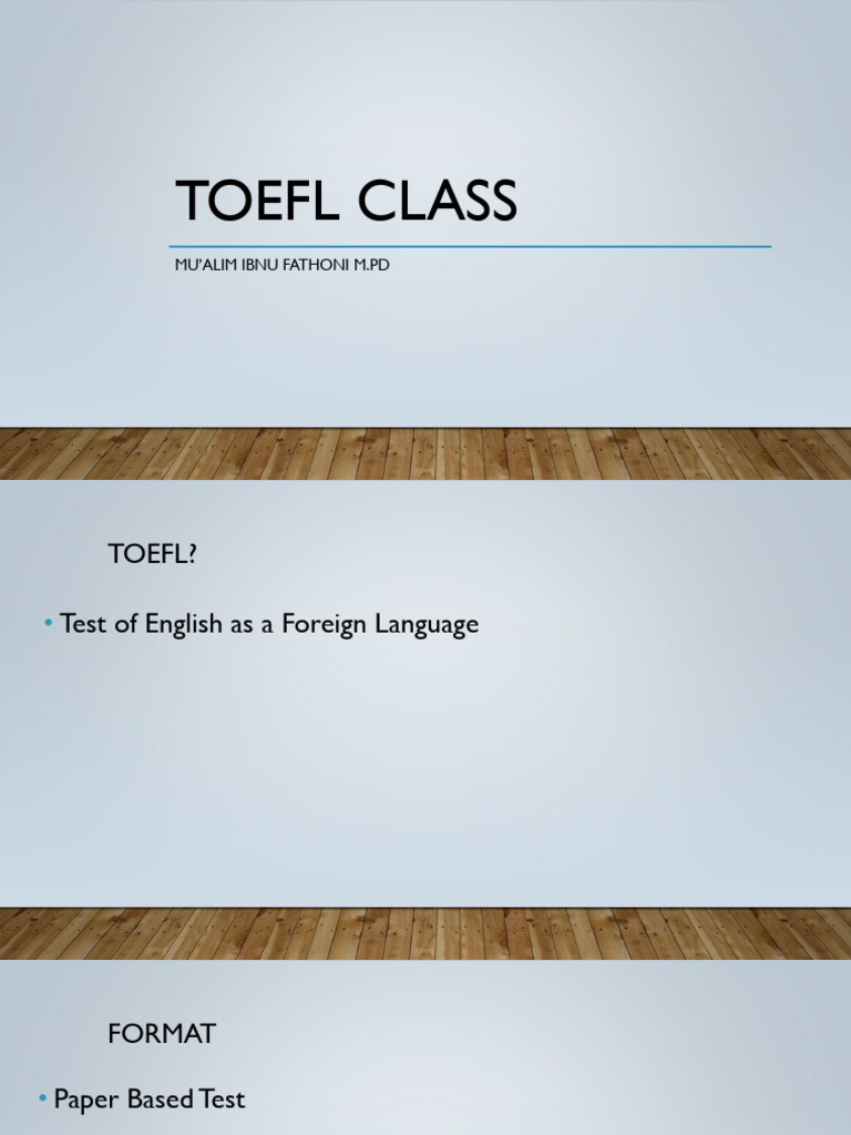 TOEFL Class Brief Presentation For You | PDF | Career & Growth