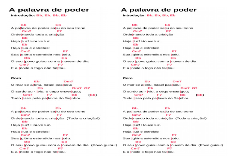 A Palavra de Poder Cifra | PDF