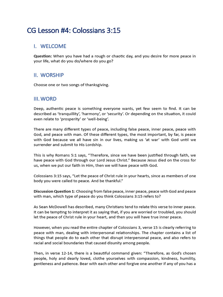 CG Lesson 4 - Misunderstood Verses - 8 Mar | PDF | Peace | Jesus