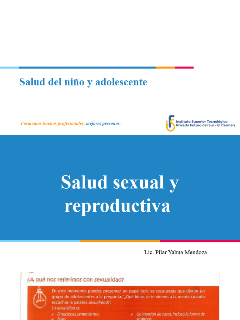 Salud Sexual Y Reproductiva Adolescentes Pdf La Sexualidad Humana