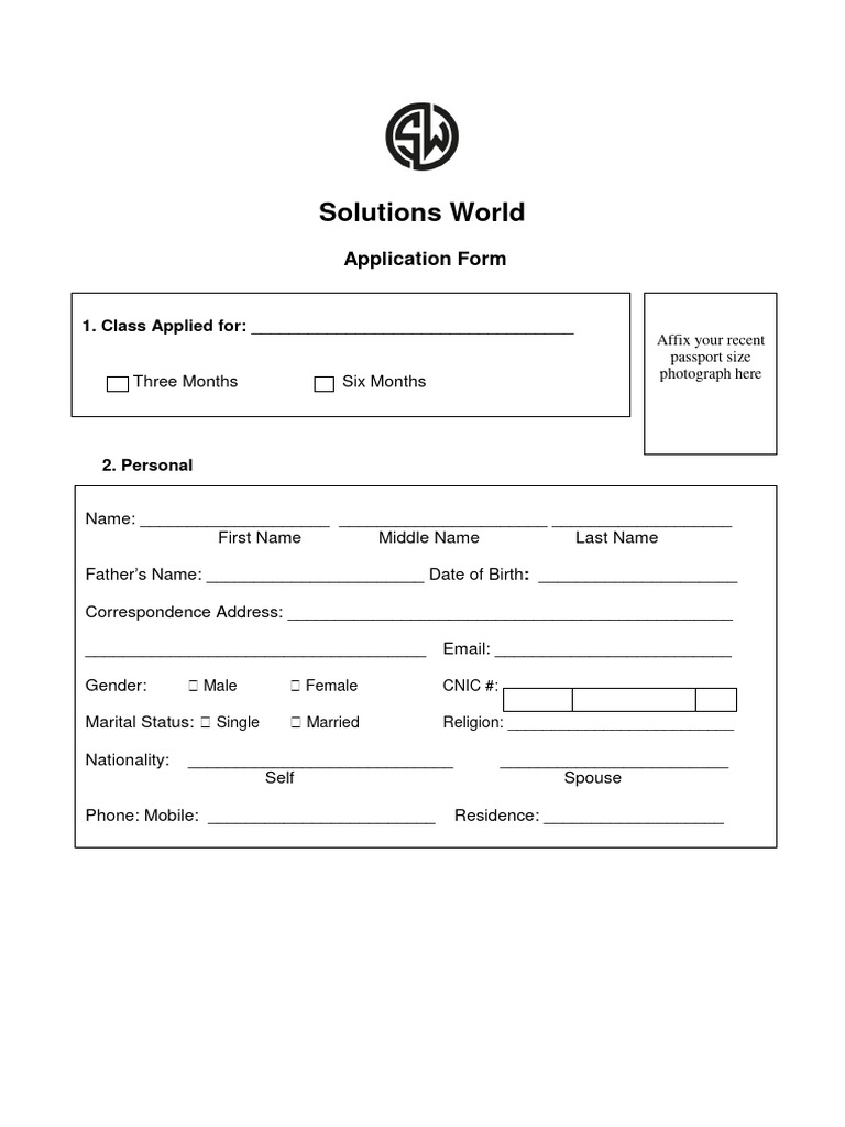 Admission Form SW | PDF | Academic Degree | Educational Stages