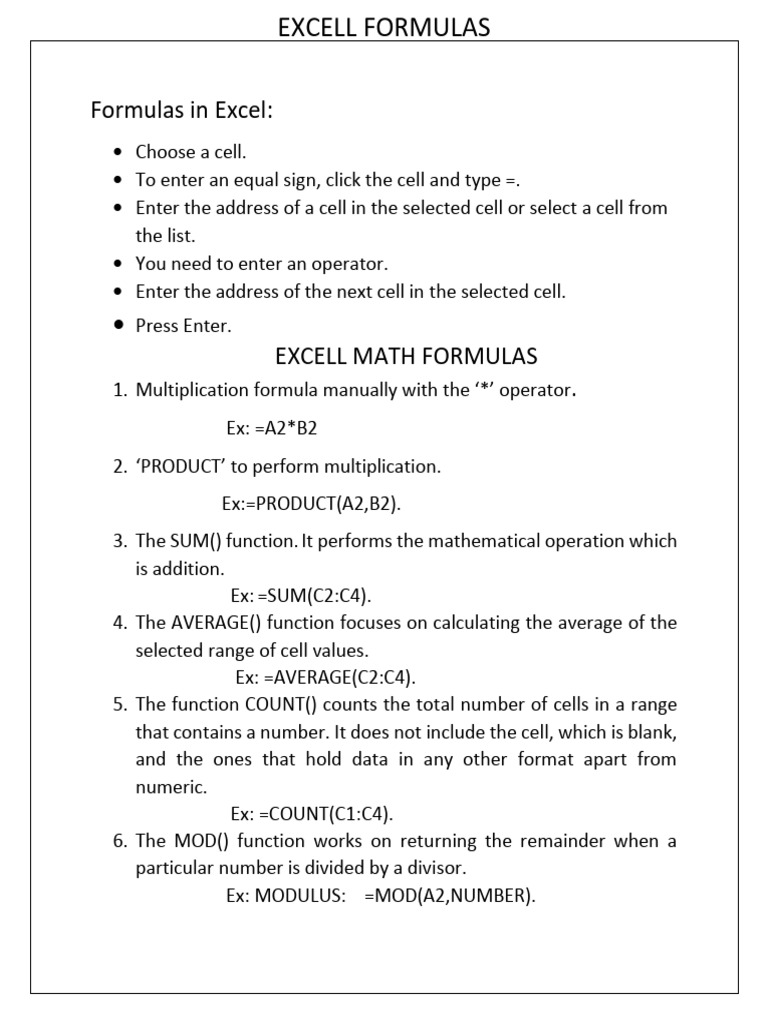 Essential Excel Formulas Guide | PDF | Letter Case | Numbers