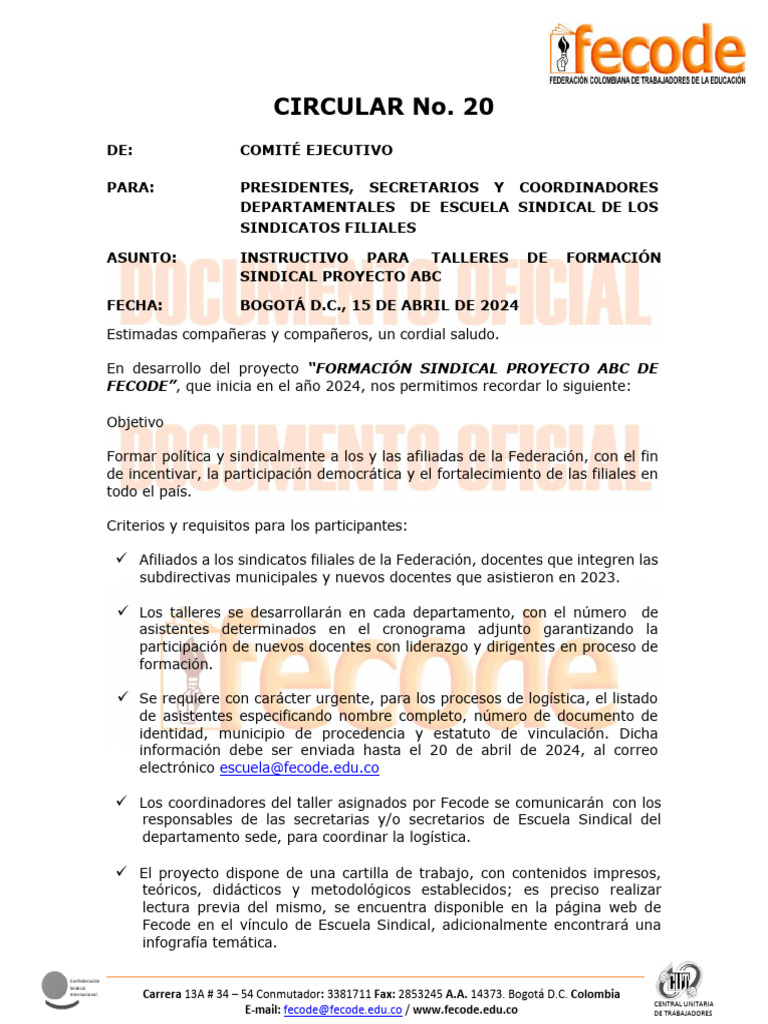 CIRCULAR No. 20 | PDF