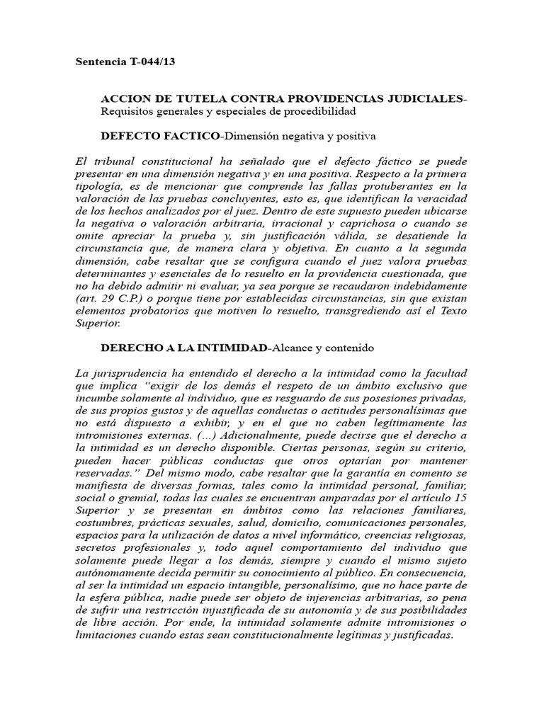 Prueba Ilicita T-044-13 | PDF | Caso de ley | Juez