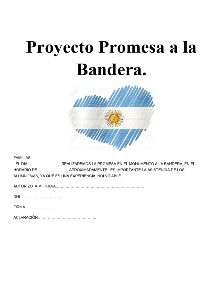 Promesa a la Bandera: Proyecto Educativo | PDF | Los símbolos