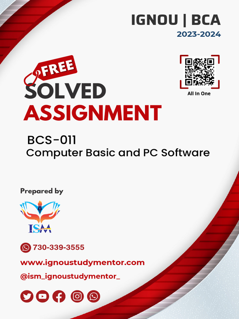 BCS-011 Free Solved Assignment by ISM | PDF | Internet Protocols | World Wide Web