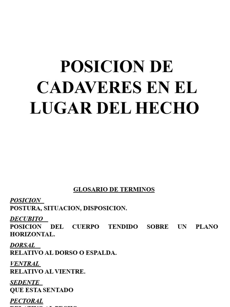 Posiciones de Cadáveres en Escenas del Crimen | PDF | Términos ...