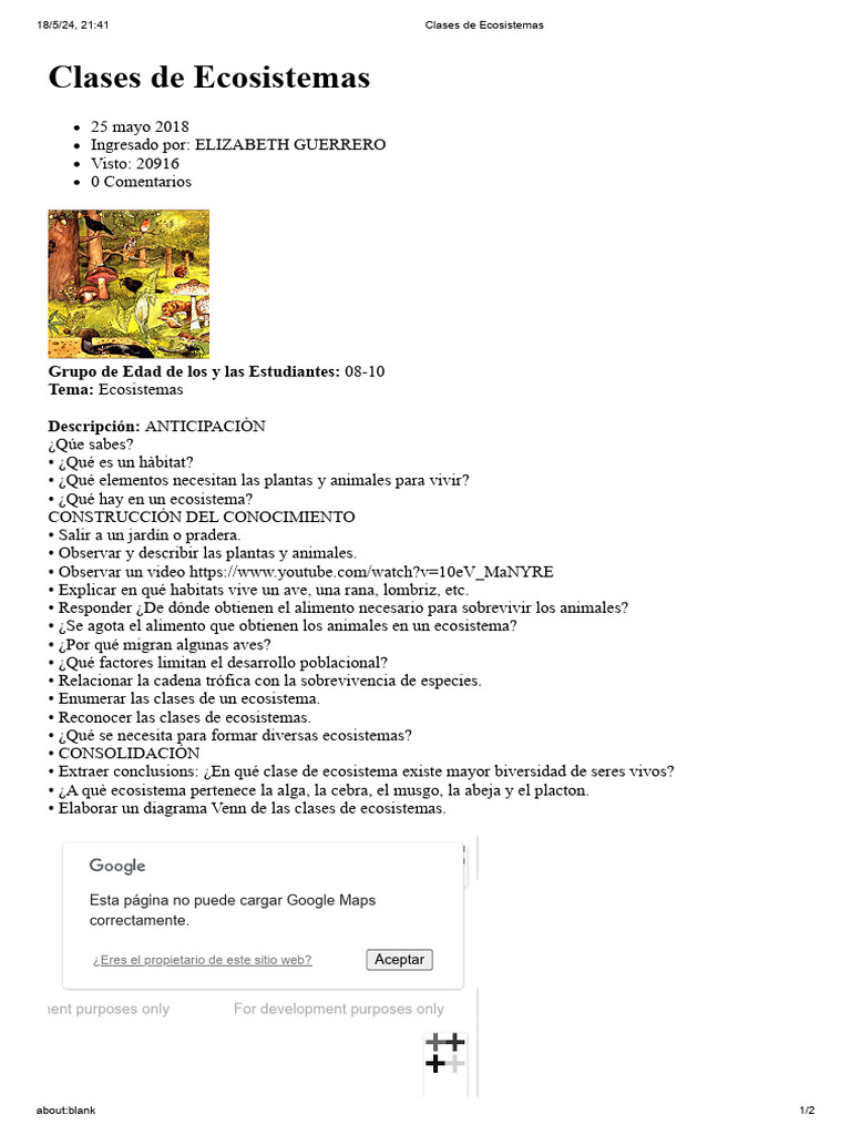 Clases de Ecosistemas | PDF