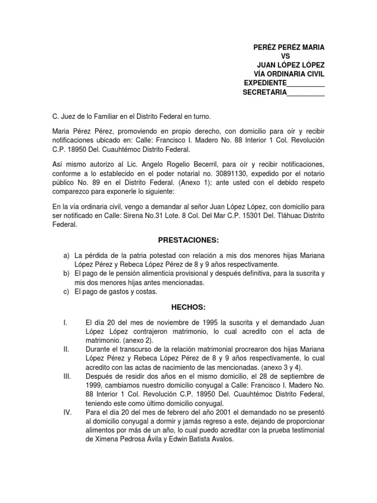 Ejemplo Demanda Civil | PDF | Justicia | Crimen y violencia