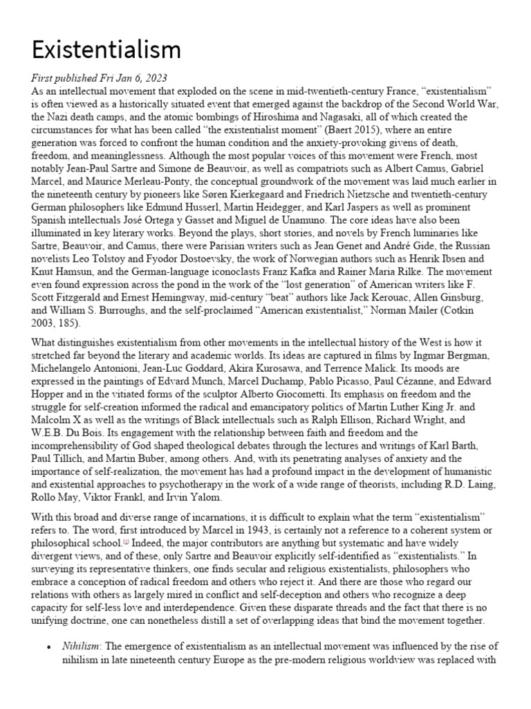 Existentialism | Download Free PDF | Existentialism | Martin Heidegger