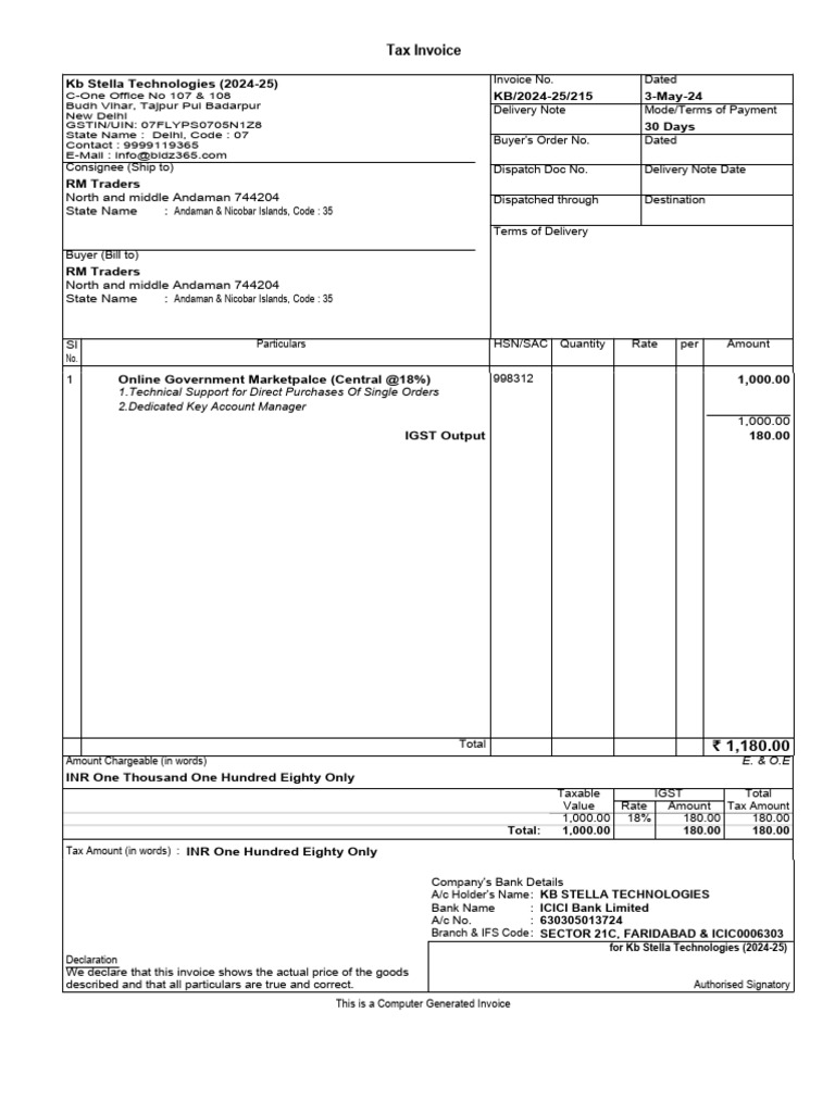 RM Traders 215 | PDF | Invoice | Economies
