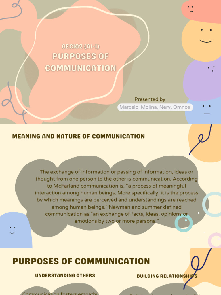 Purposes of Communication | PDF | Communication | Information