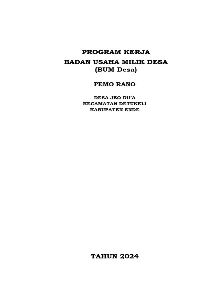 Program Kerja | PDF