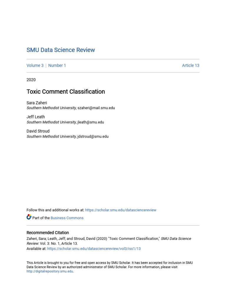 Reddy - 2022 - Toxic Comments Classification (2) - Annotated | PDF ...