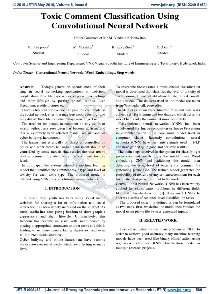 Martin, Adrián Rodríguez, Barcelona - 2018 - Toxic Comment Classification Using Convolutional ...
