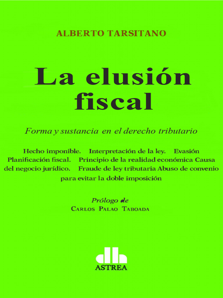 LA ELUSION FISCAL - Alberto Tarsitano | PDF | Finanzas y dinero ...