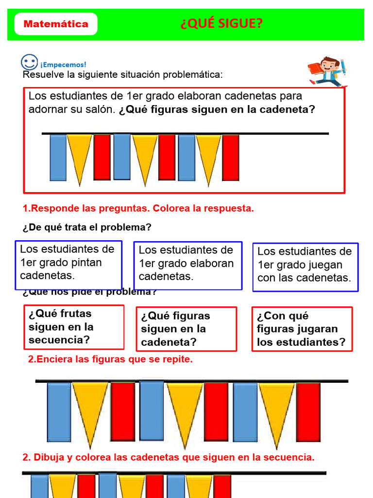 D2 A1 Ficha Mat. Qué Sigue | PDF