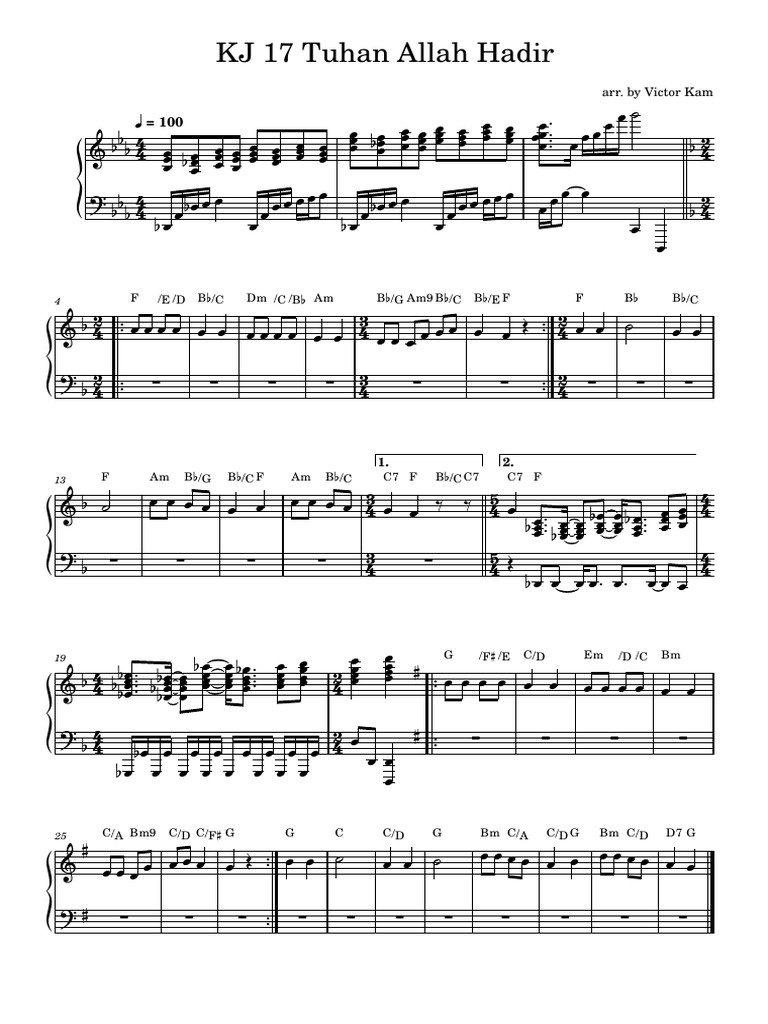 KJ 17 Tuhan Allah Hadir | PDF