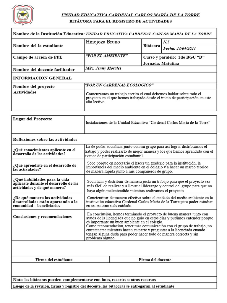 BITACORA Final Creo Nose | Descargar gratis PDF | Aprendizaje