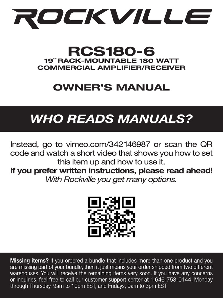 RCS180-6 Manual HR | PDF