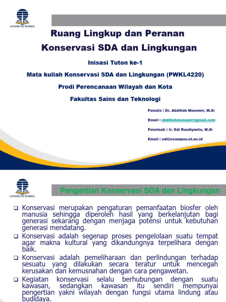 Inisiasi - 1 - Konservasi SDA Dan Lingkungan | PDF | Sains & Matematika