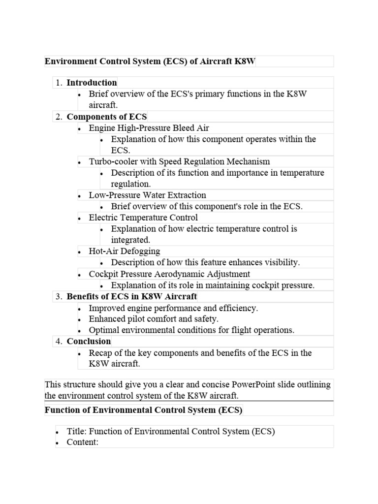 Environment Control System Word File | PDF | Cockpit | Mechanical ...
