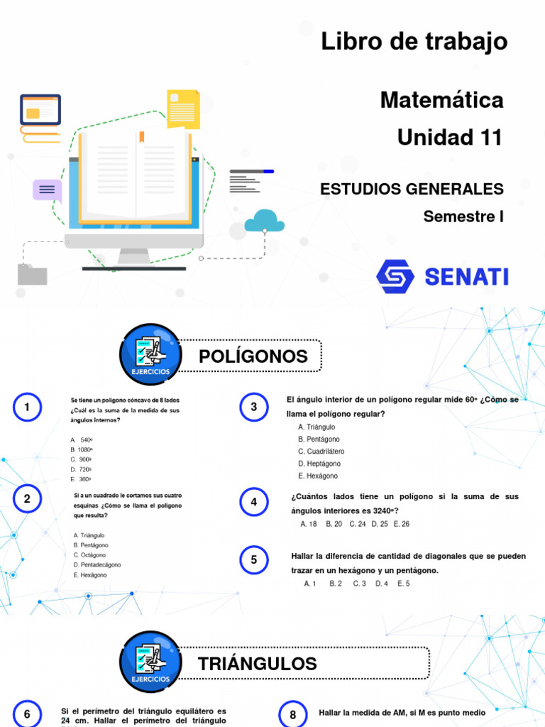 Matematica Unidad 11 ESTUDIOS GENERALES | PDF | Triángulo | Formas geométricas
