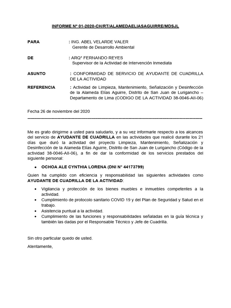 INFORMES PERSONAL | PDF